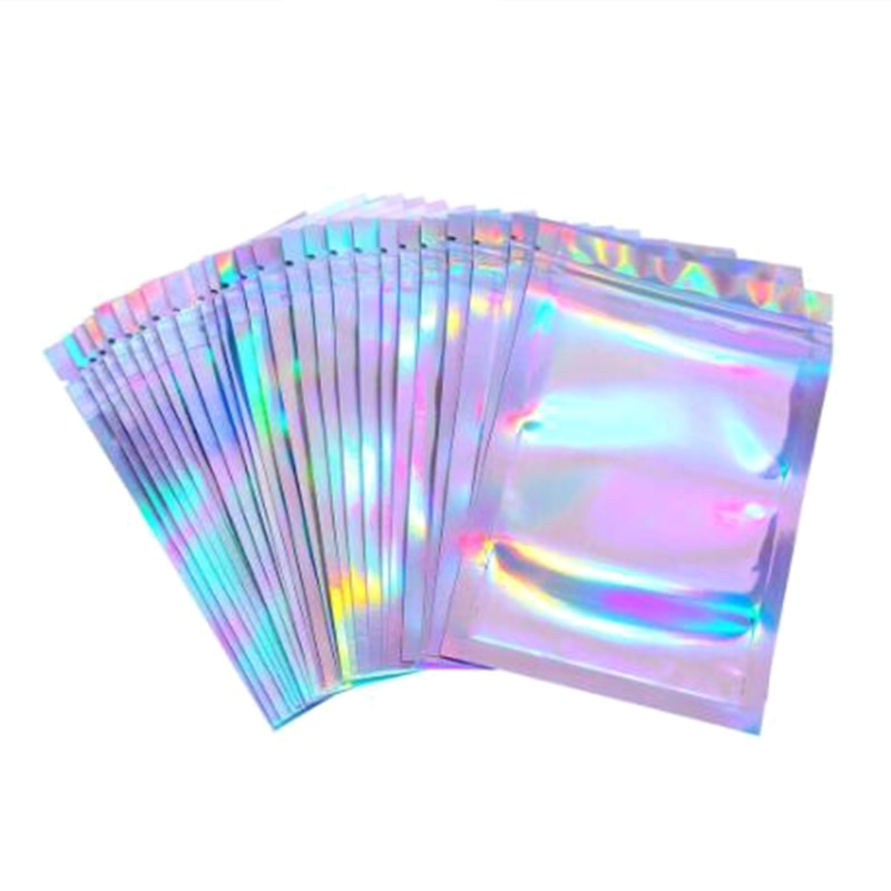 100pcs Translucent Zip Lock Bags Holographic Stora... – Vicedeal