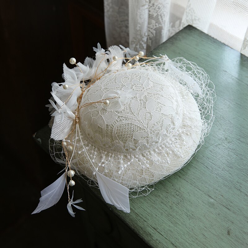 French Retro Gauze Flower Billycock Studio Wedding... – Vicedeal