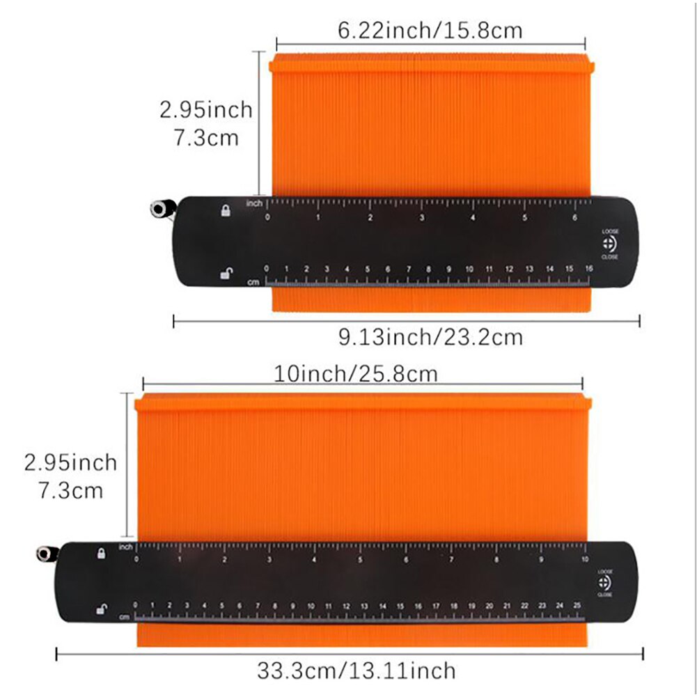 2x 6/10 Inch Slot Plastic Contour Gauge Profiel Du... – Grandado