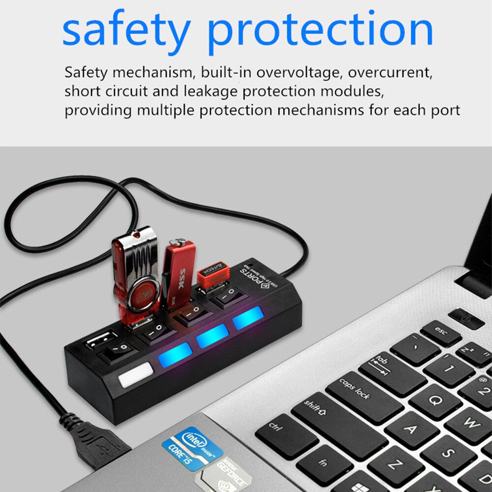 Multi usb hub High Speed 480Mbps Multiport 7usb 2.... – Grandado