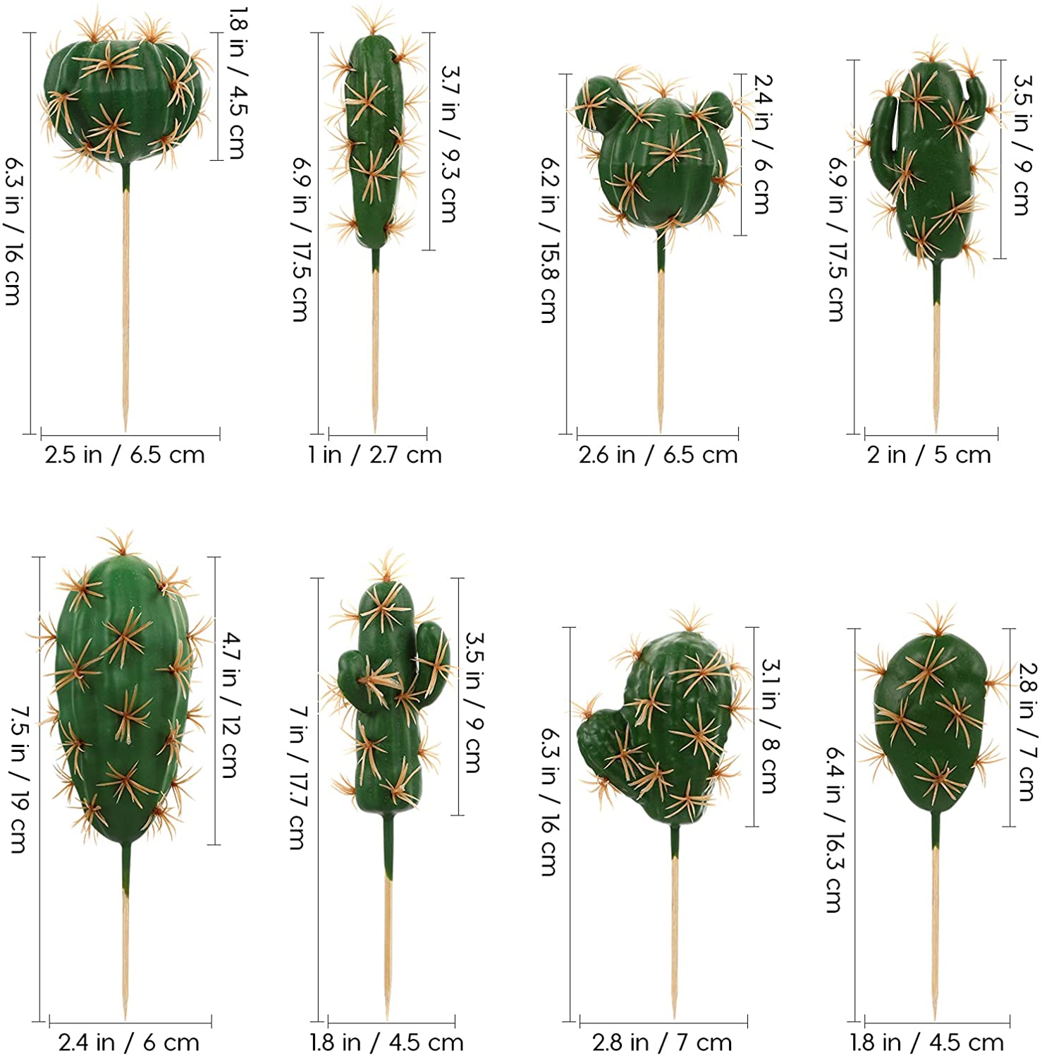 8pcs Artificial Cactus Faux Succulent Pick Simulat... – Grandado