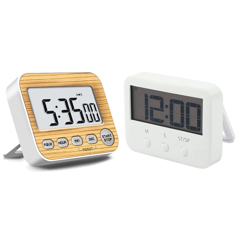 2 Pcs Digital Kitchen Timer Magnetic Countdown Sto Vicedeal