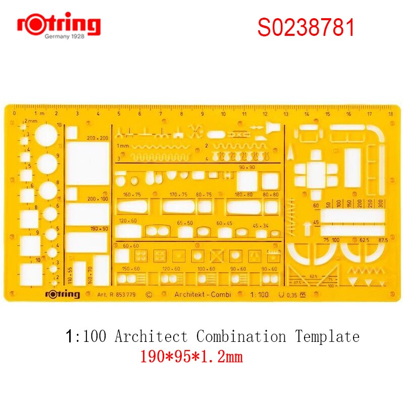 rotring 1:50/1:100 Architect combination Template ... – Vicedeal