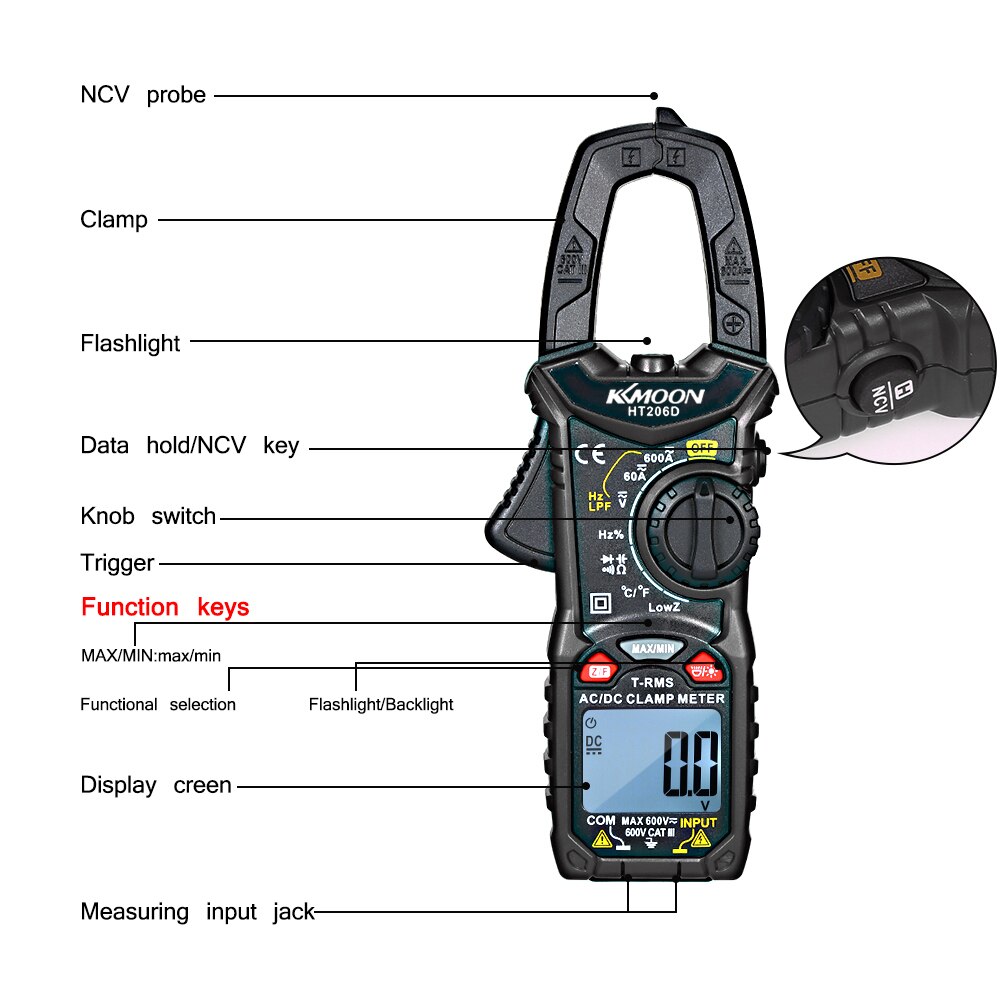 KKmoon HT118A Digital Multimeter Auto Range 6000 Z... – Vicedeal
