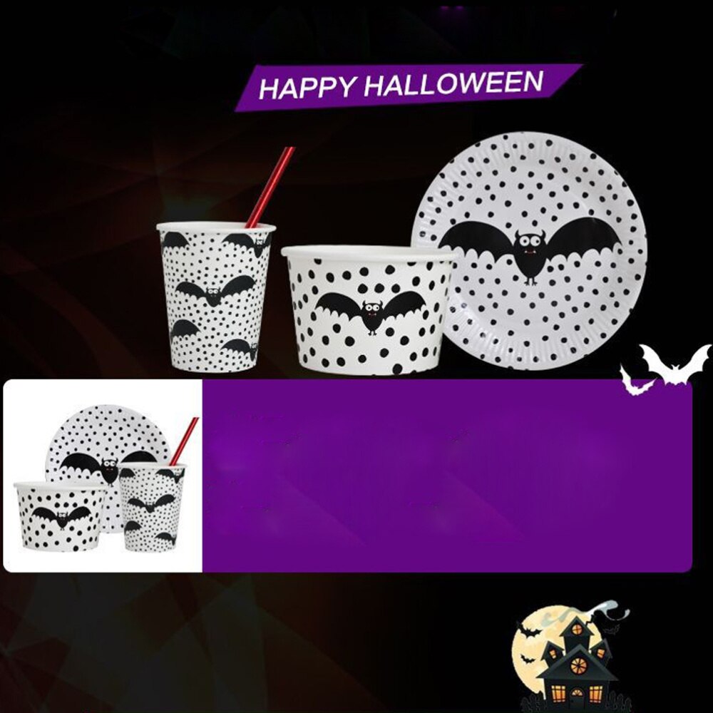 5Pcs Cartoon Paper Bowls Black Paper Tableware for... – Vicedeal