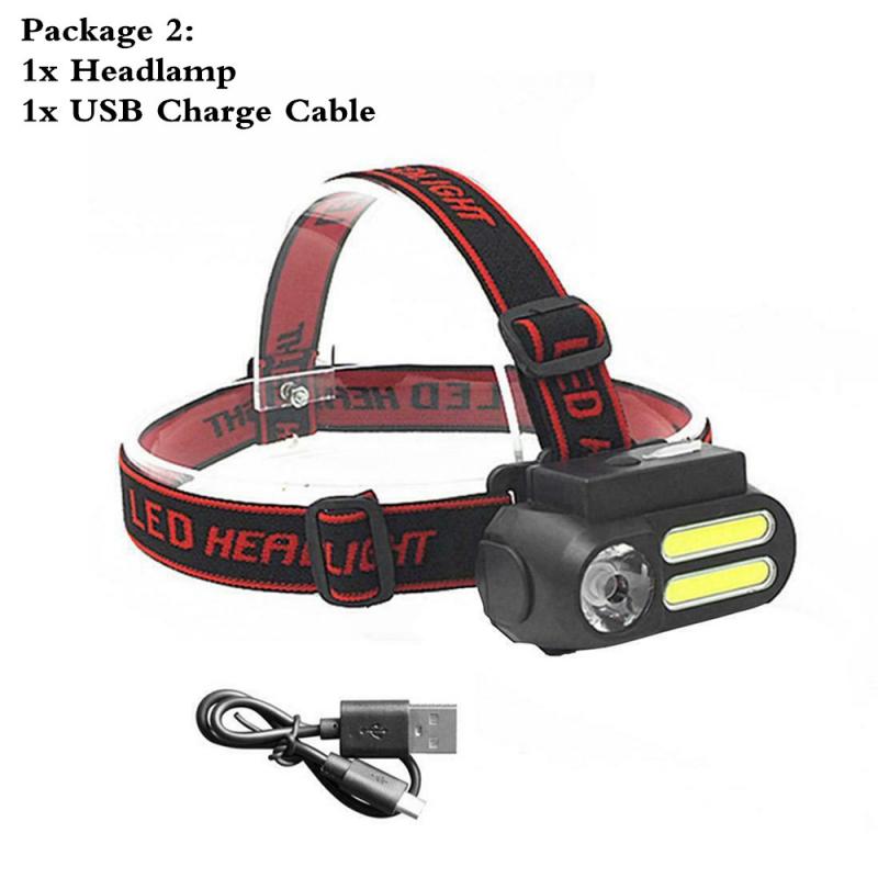 Mini LED Headlamp 4 Modes XPE+COB+SOS LED Flashlig... – Grandado