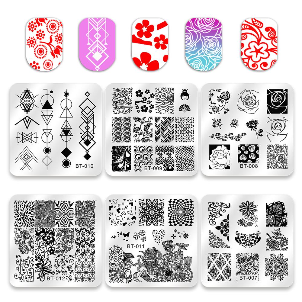 Biutee 12 Pcs Nail Stamping Plates Set 12 Nail Manicure Plates +1 ...