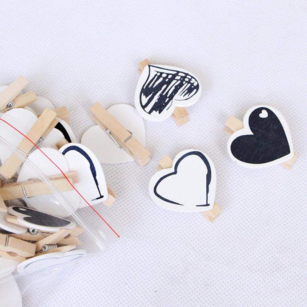 50Pcs / Bag Mini 4.5Cm Cute Black Love Wooden Clip... – Vicedeal