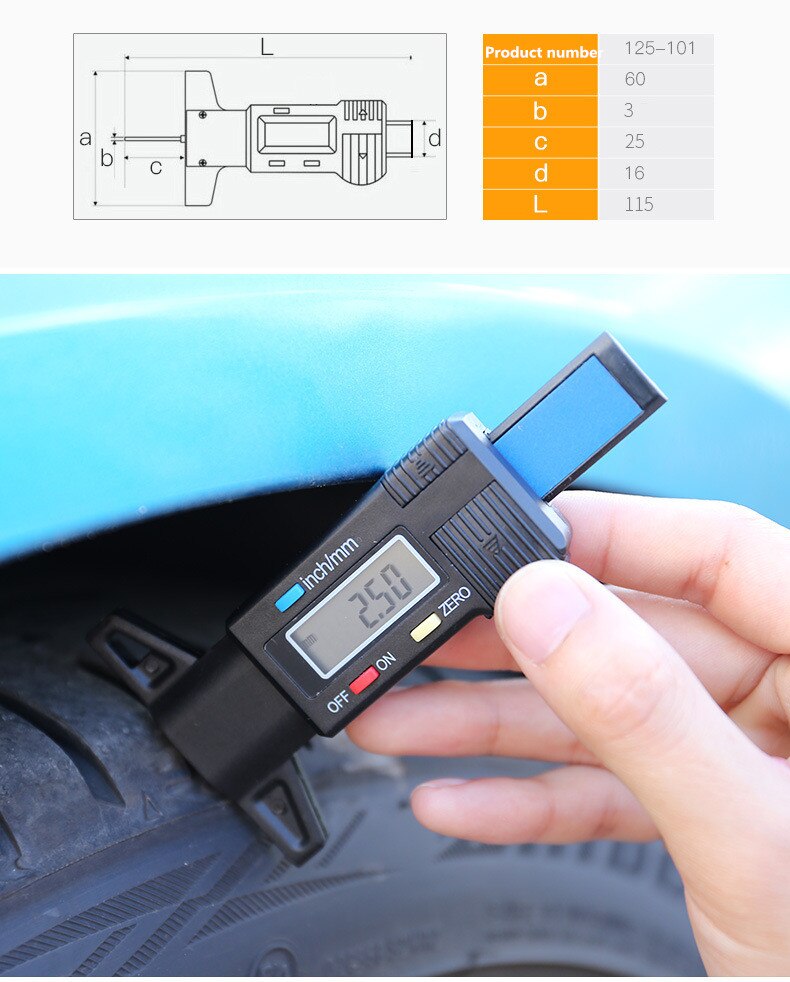 0-30MM tire wear detection Digital Depth Gauge HD ... – Vicedeal