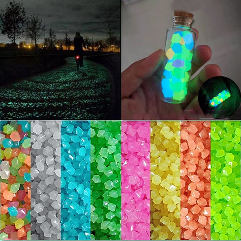 600Pcs Glow in The Dark Stones Garden Rhombus Pebb... – Vicedeal