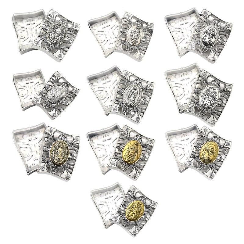 Vintage Rosary Bead Box Necklace Metal Christian C... – Vicedeal