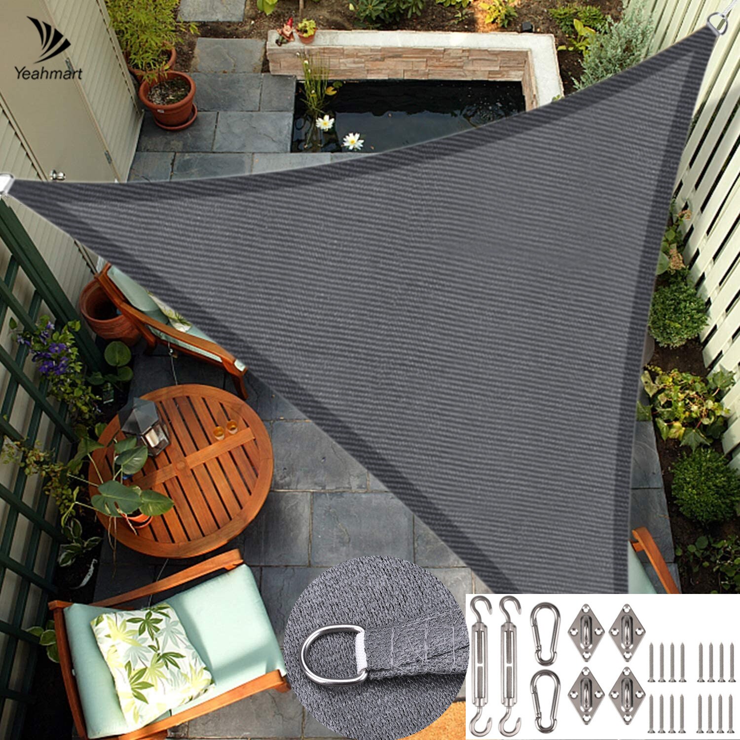 185GSM HDPE Sun Shade Sail 2x3M Rectangle 3x3x3M T... – Grandado