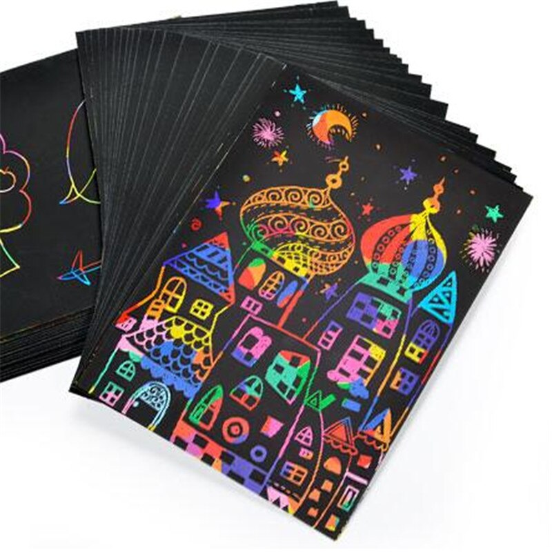 50 Sheets Scratch Art Paper Magic Painting Toy dra... – Grandado