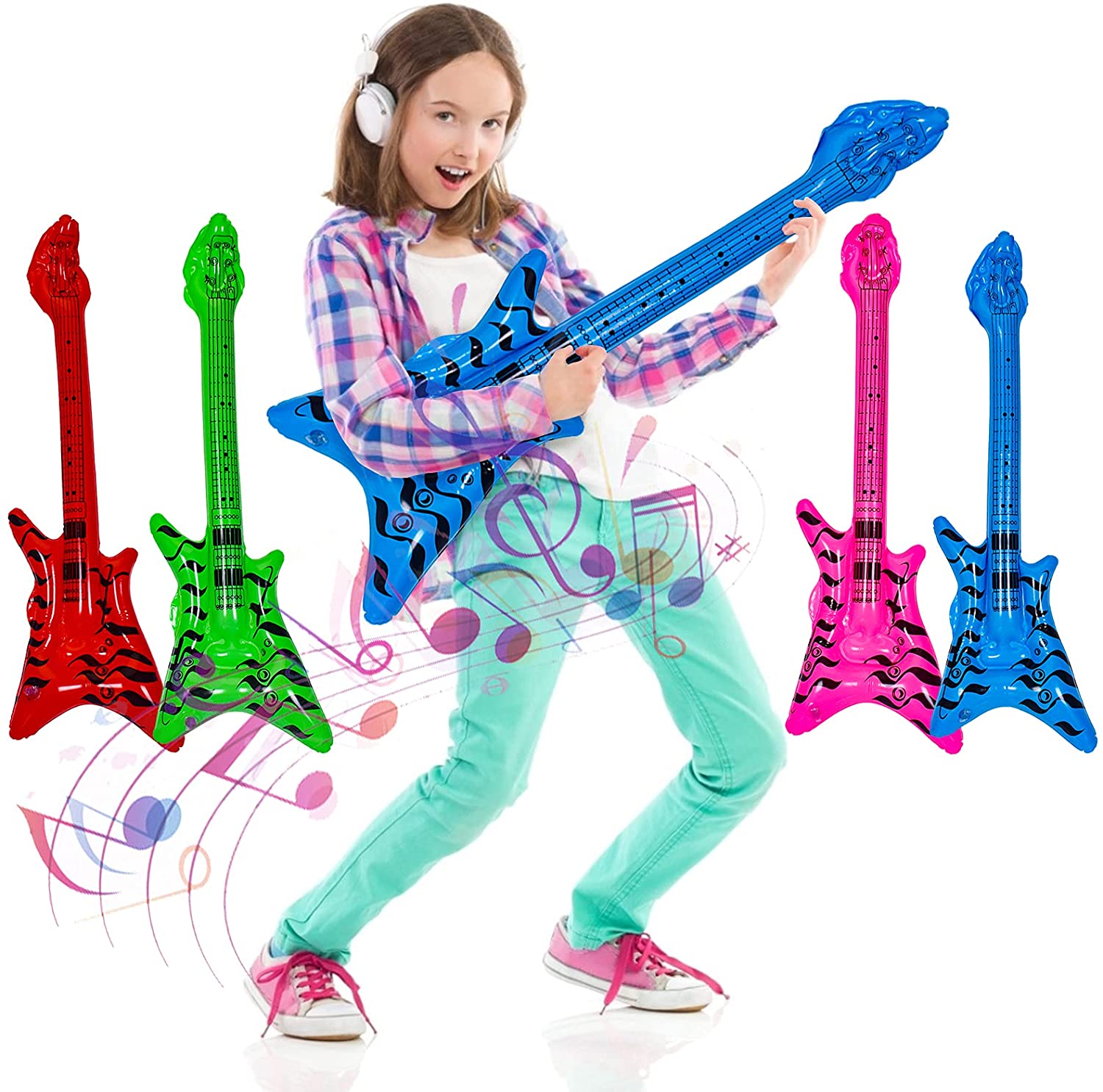 90s Party Decor Inflatable Rock Star ballon set In... – Grandado