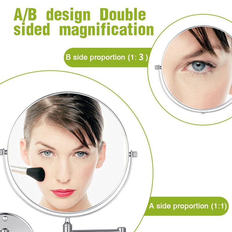 Extendable 8 Inch Double Sided Bathroom Mirror Sma... – Vicedeal
