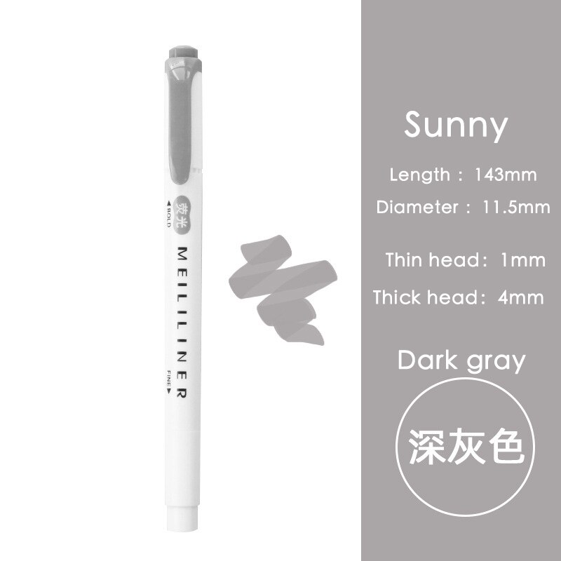 Dark gray marker pen double-head water-based color... – Grandado