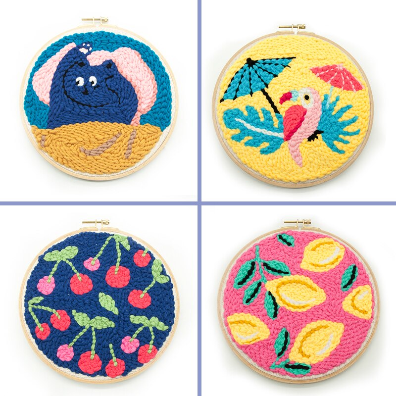 Colorful Punch Needle Embroidery Kit with Yarn for... – Grandado