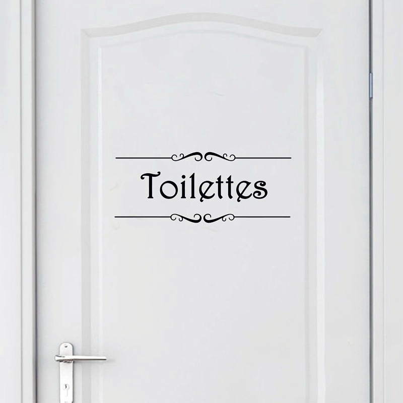 Wall Sticker French Bathroom Toilet Door Sticker M... – Grandado