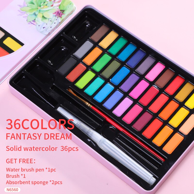12/18/24/36/48 Colors Solid Watercolor Paint Set P... – Grandado