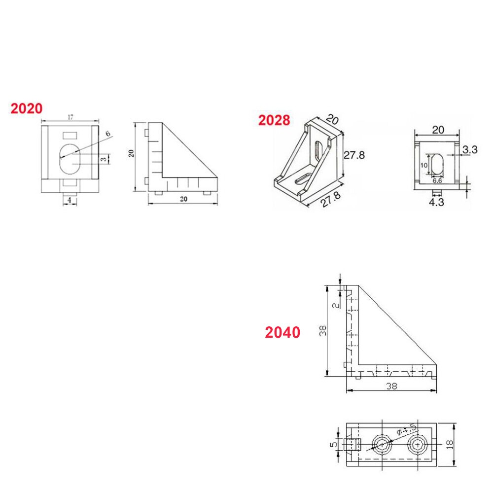 2028 2040 Corner Bracket Fitting Angle Aluminum 20... – Vicedeal