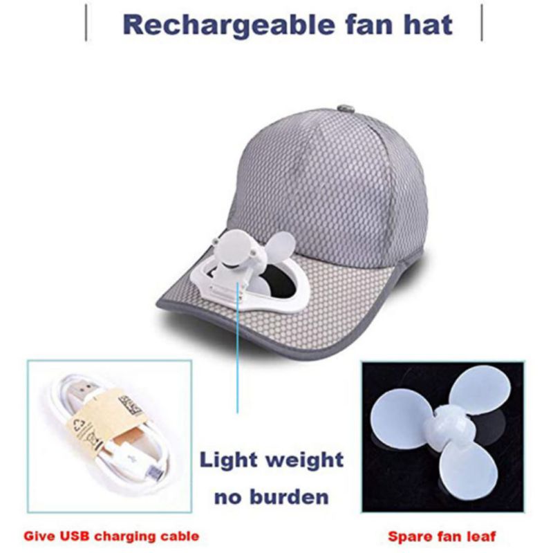 Sun hat with fan, USB rechargeable fan hat, a must... – Grandado