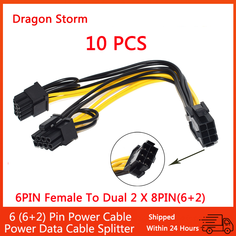 Original 10 stk 6 pin 8 pin pci express til dual p... – Grandado