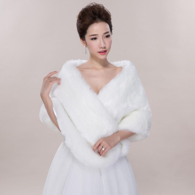 Womens Winter Wedding Thicken Plush Off Shoulder S... – Vicedeal