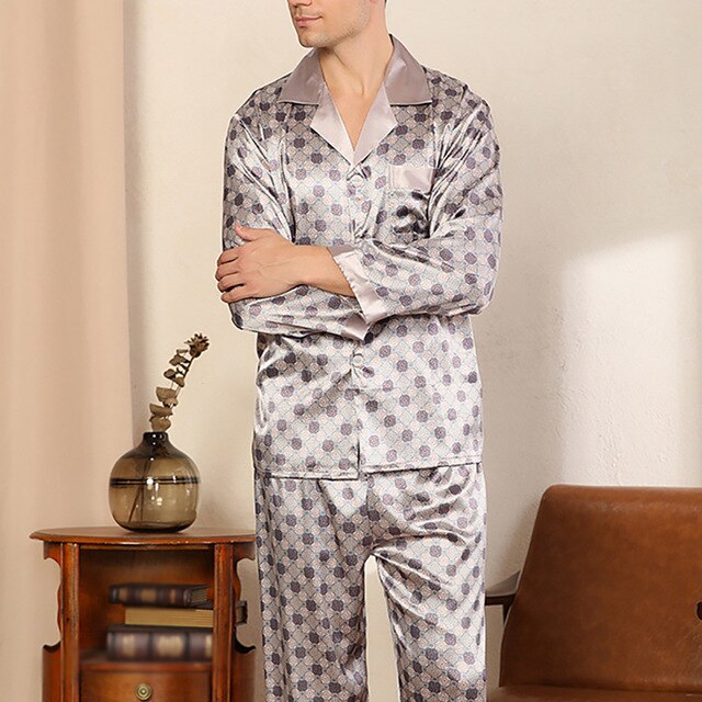 2Pcs Men's Soft Pajamas Sleepwear Set Loungewear L... – Grandado