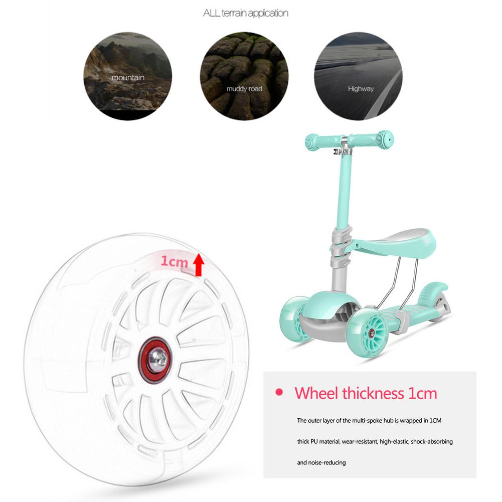 Three PU Wheels T-bar Adjustable Height Kids Kick ... – Grandado