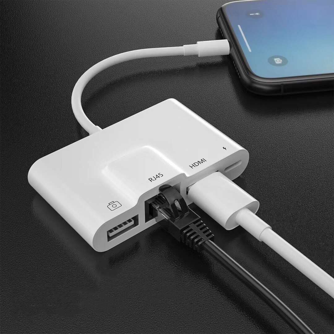 Lightning to Rj45 Ethernet LAN HDMI Adapter 4K TV ... – Vicedeal