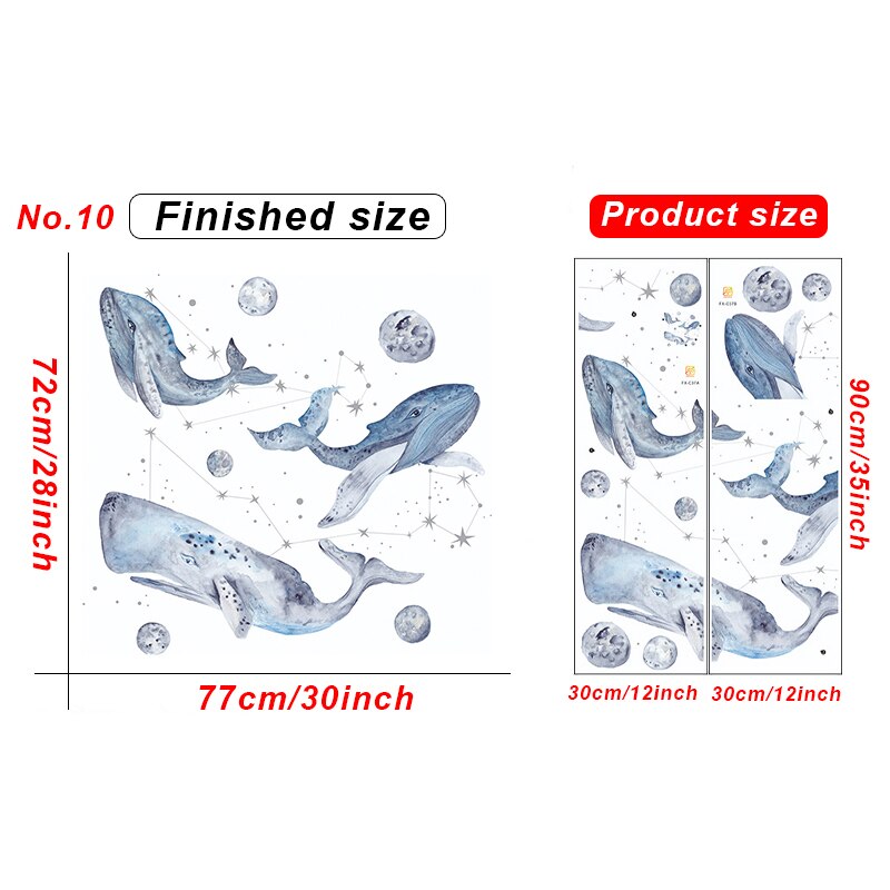 Home Decor Wall Stickers Cartoon Whale Shark Remov... – Vicedeal