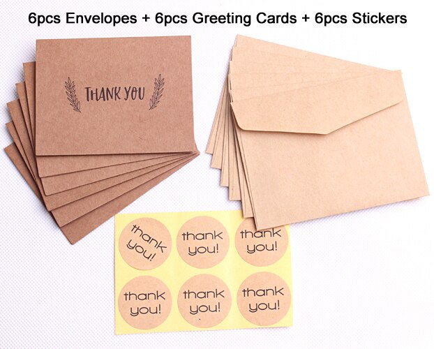 12set/lot Thank you series Greeting cards Kraft pa... – Grandado