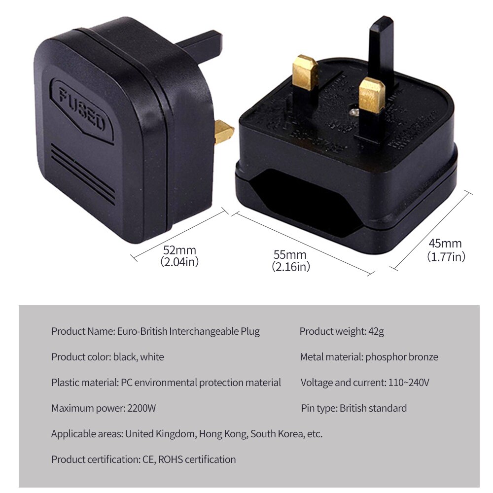 Universal EU Plug Converter 250V AC Power Adapter ... – Grandado