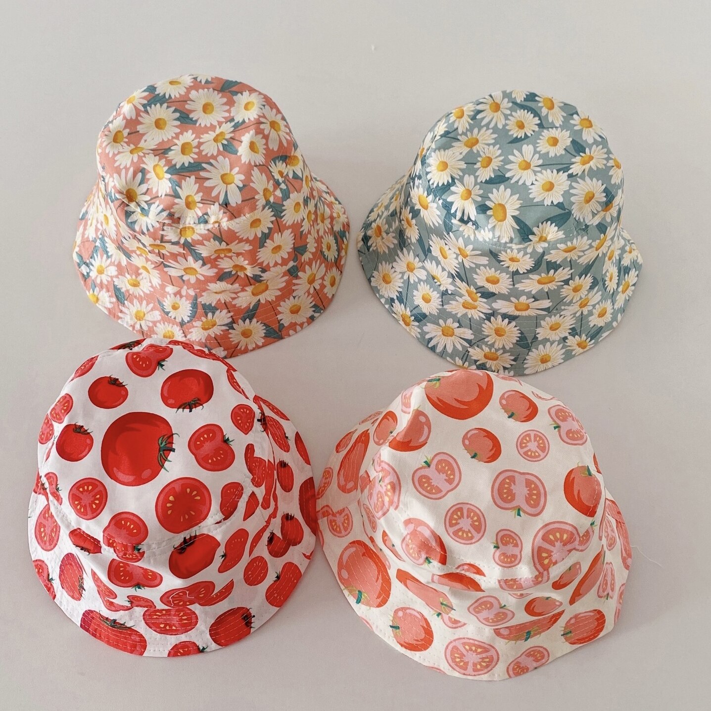 cute girls sun hat spring summer cotton print dais... – Grandado