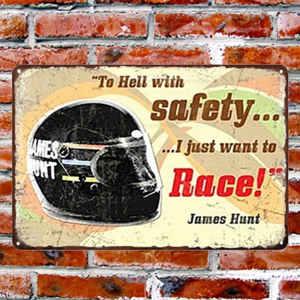 Vintage Look Metal Sign Racing Helmets Fernando Al... – Vicedeal