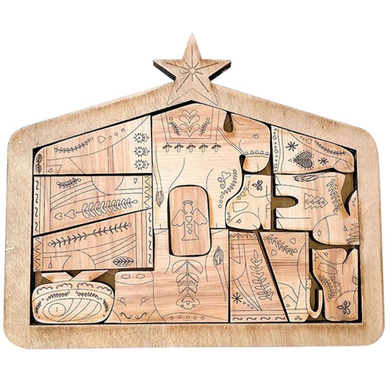 Wooden Jesus Puzzle Nativity Jigsaw Puzzles for Ch... – Vicedeal