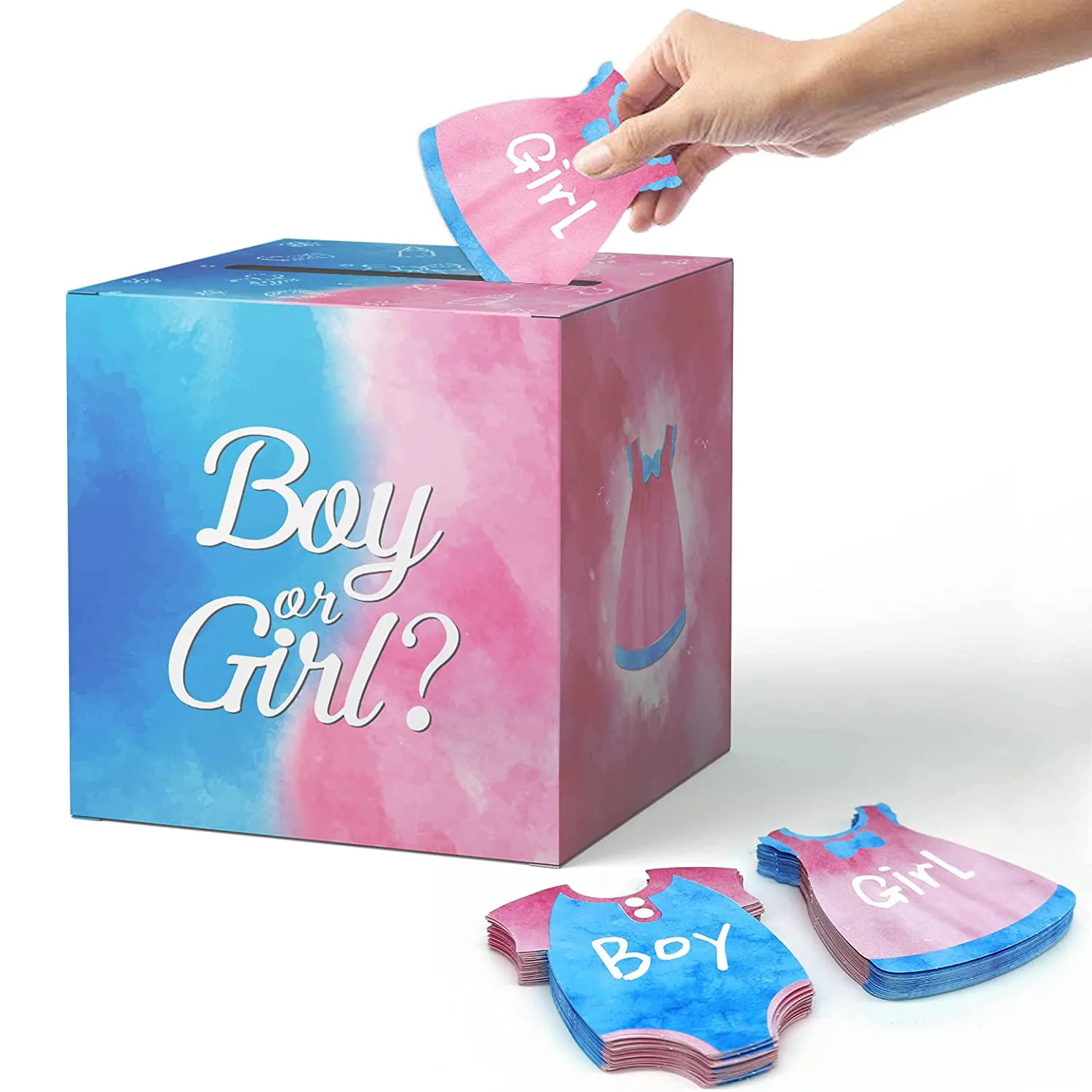 Baby Gender Reveal Ballot Box Boy Girl Gender Voti... – Grandado