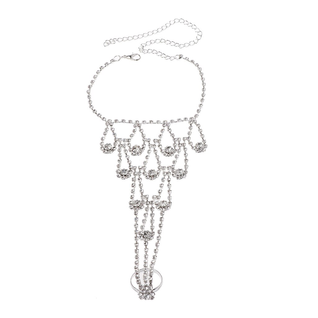 Beach Wedding Barefoot Sandal Foot Chain Crystal A... – Vicedeal