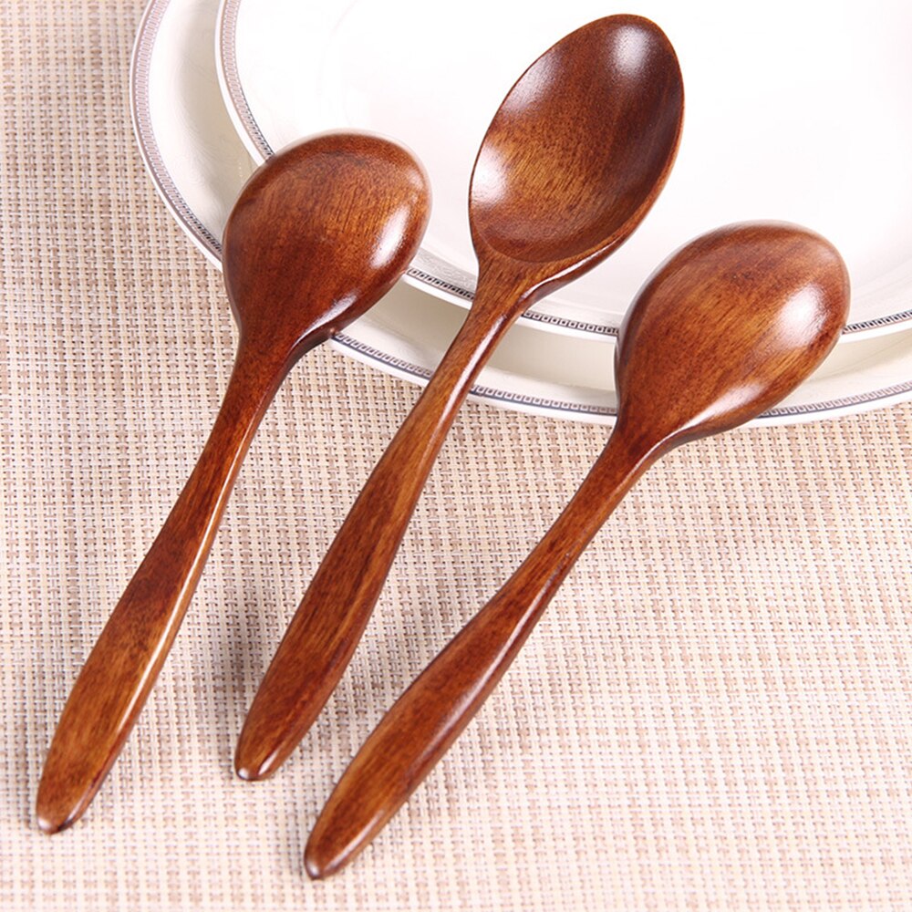 Natural Wooden Spoon and Fork Dinner Kit Rice Soup... – Grandado