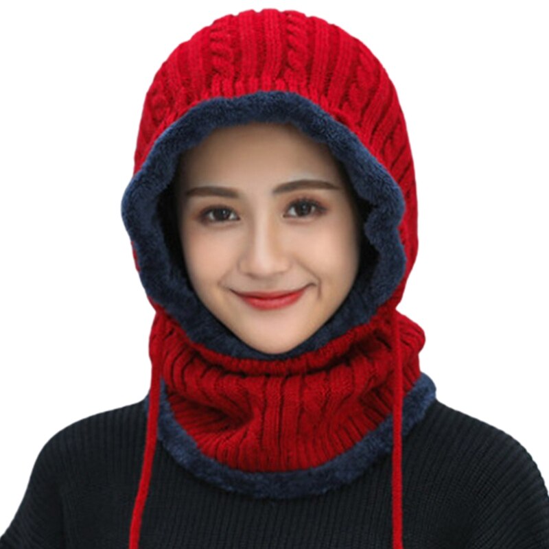 Women Winter Warm Knitted Balaclava Hat Plush Line... – Grandado
