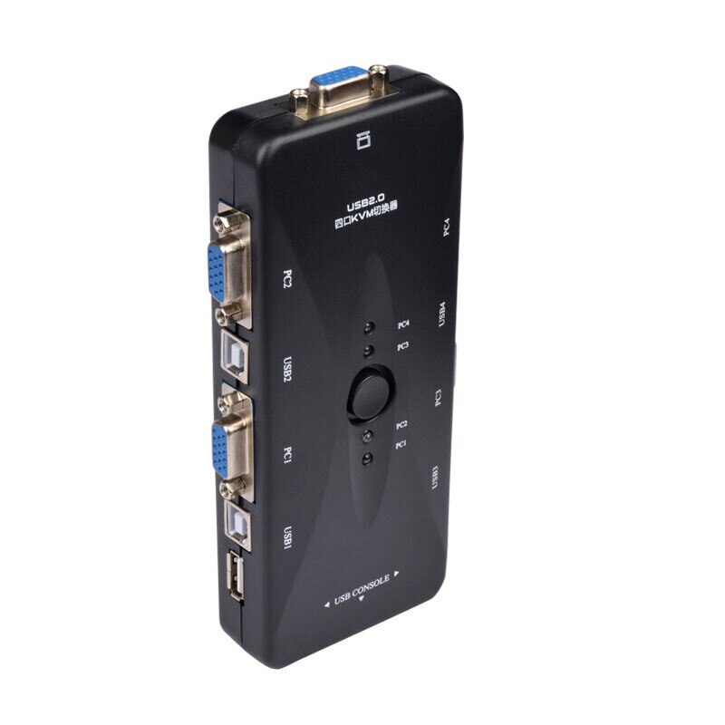 4 Port KVM USB Hub Switch Box Black Selector Adatt... – Grandado