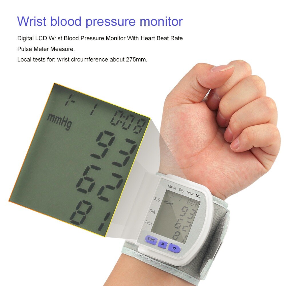 Automatic Wrist Digital Lcd Blood Pressure Monitor... – Grandado