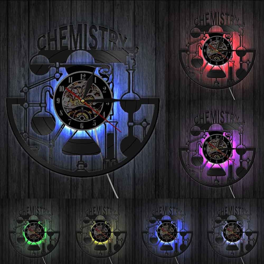 Chemistry 3D Quartz Contemporary Wall Clock School... – Grandado