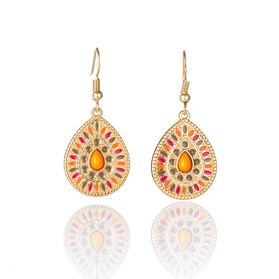 Big water earrings indian jewelry suit Ethnic colo... – Grandado