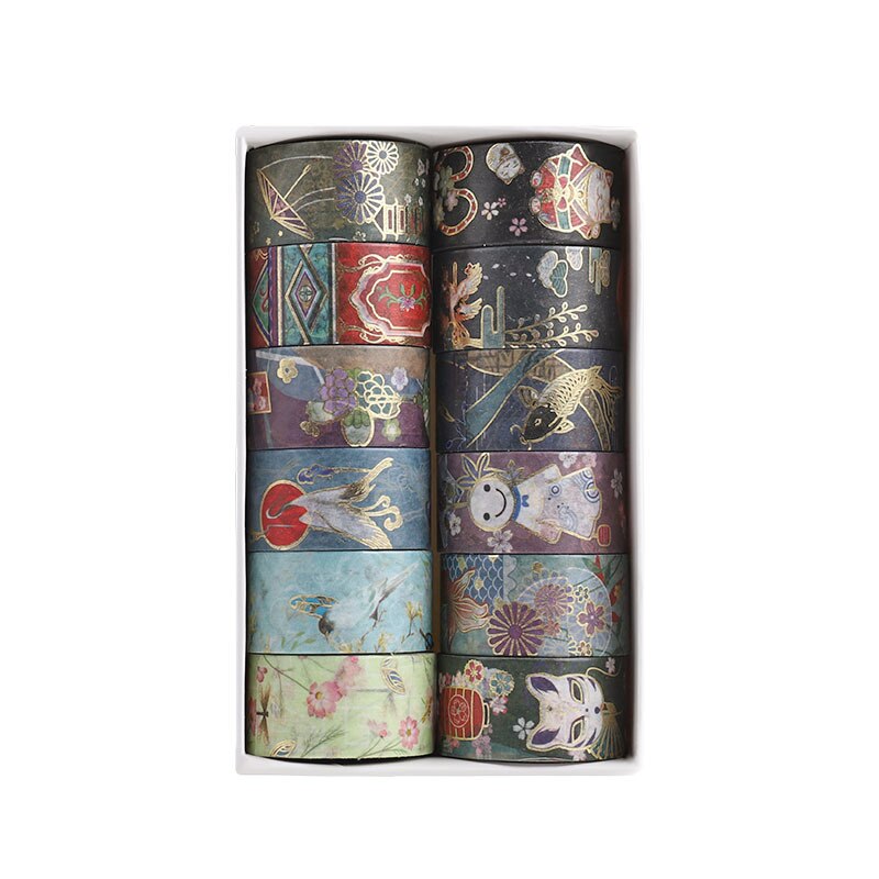 12Pcs Japanse Cultuur Washi Tape Set 20Mm * 2M Gou... – Vicedeal