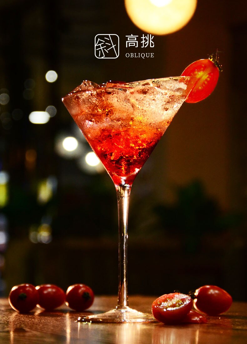 Oblique Martini Glass Triangle Small Clear Cocktai... – Grandado