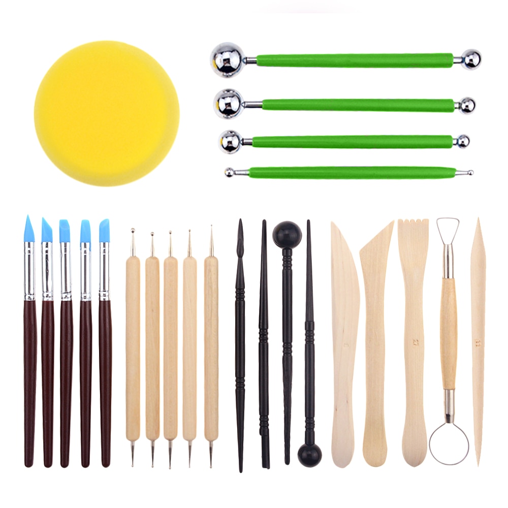 24 Pcs DIY Art Clay Pottery Tool set Crafts Clay S... – Vicedeal