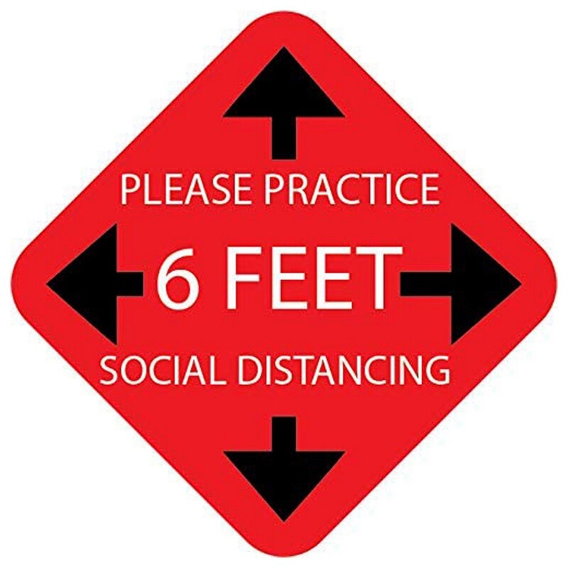 Social Distancing Floor Decals Safety Sign Marker ... – Grandado