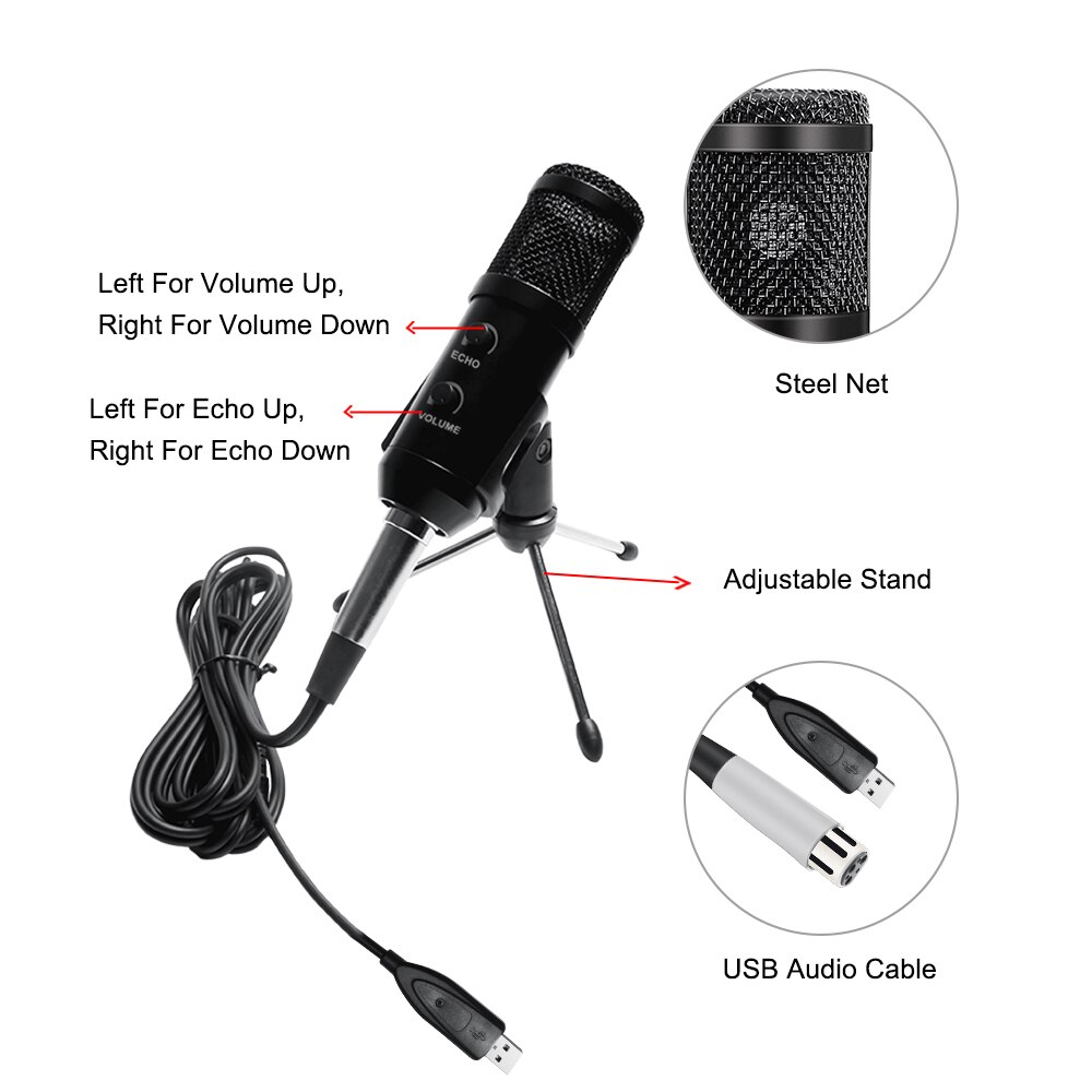 BM 800 Upgraded BM 900 USB Microphone For PC Micro... – Vicedeal