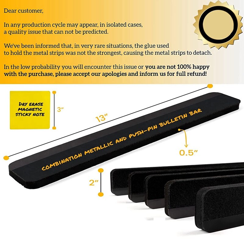Combo Bulletin Board Strips - 5 Black Self Adhesiv... – Vicedeal